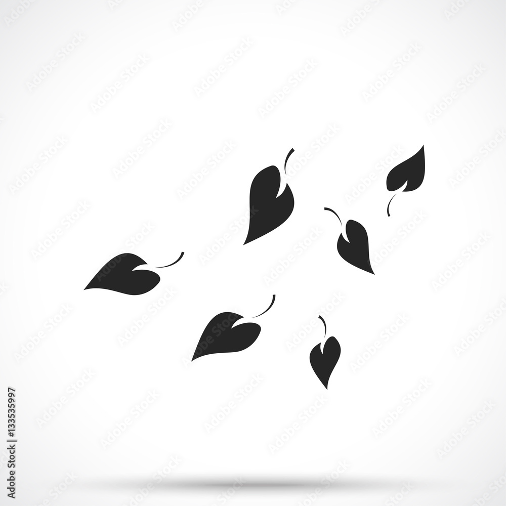 Falling leafs isolated on white background. Leaf symbol. Autumn symbol ...