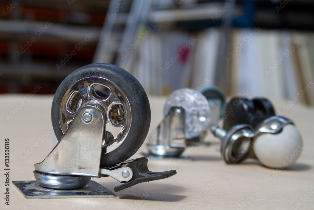 Furniture accessories. Wheel for sofa and tables. Roller for furniture ...