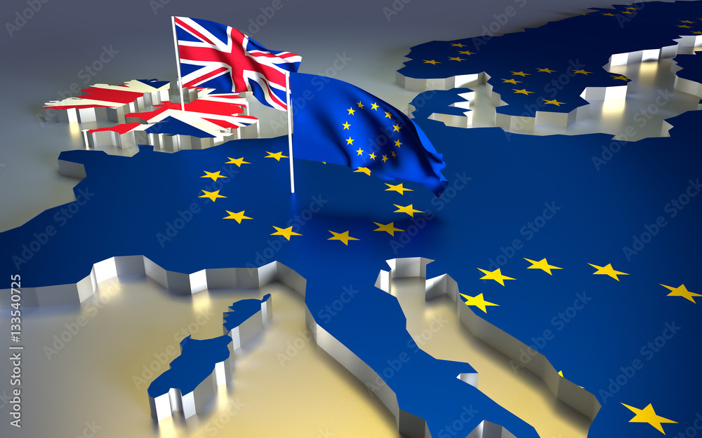 Map of europe with the national flag Stock Illustration | Adobe Stock