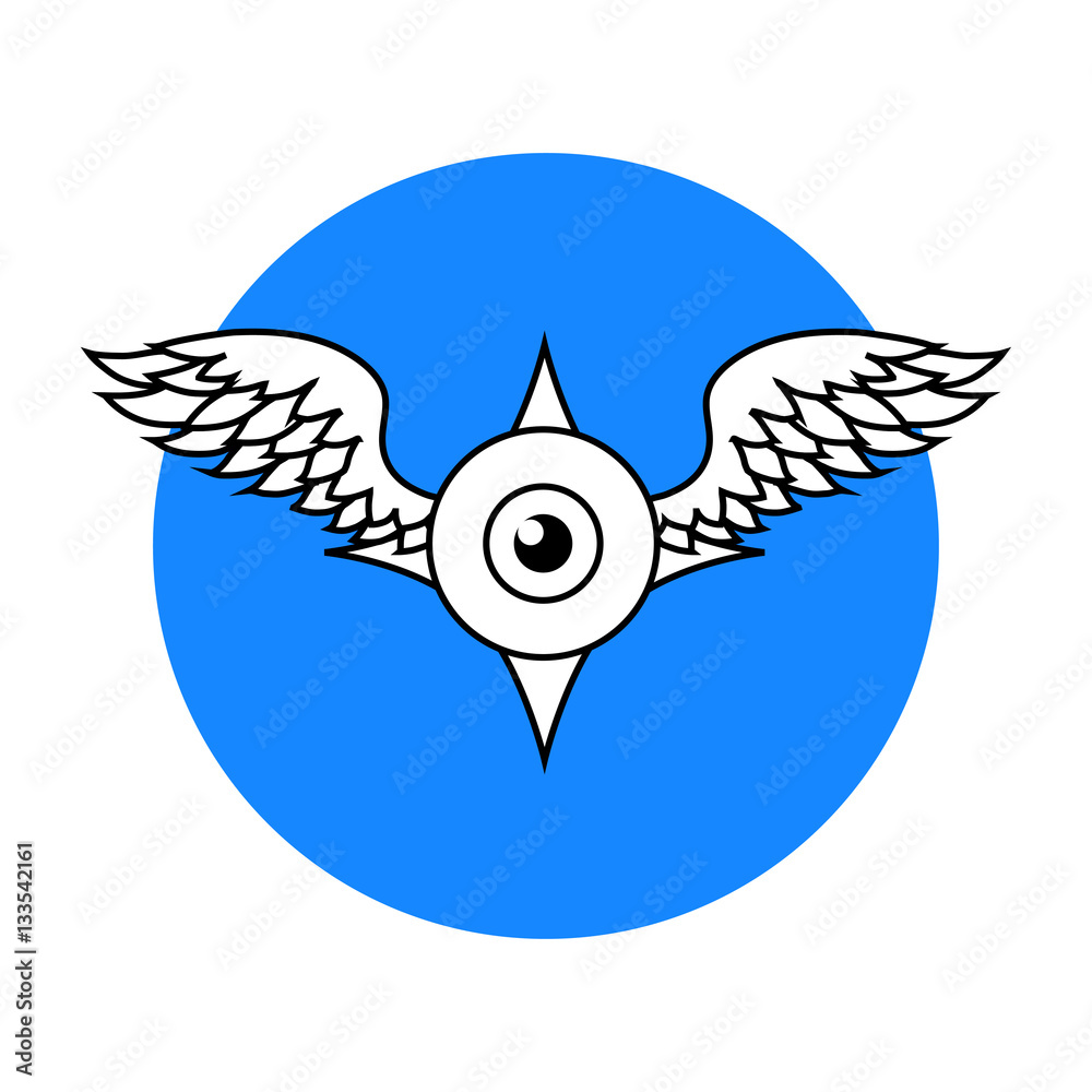 Vecteur Stock Winged Eyeball logo, isolated vector illustration art ...