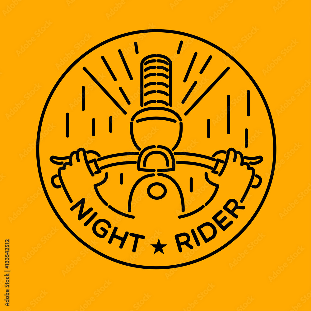 night rider, vector graphic illustration badge design logo art ...