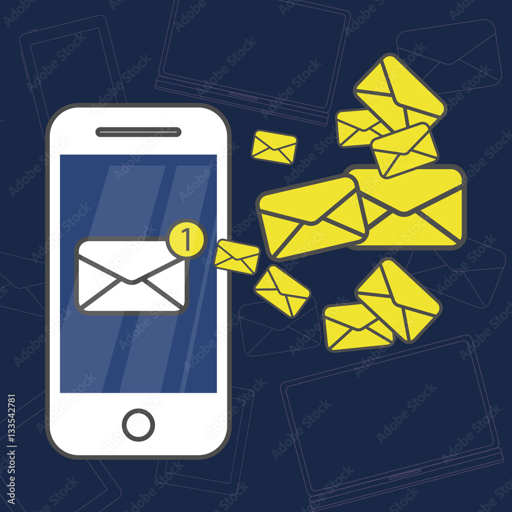 Vecteur Stock SMS messages on phone. New message icon on the smartphone ... Vecteur Stock SMS messages on phone. New message icon on the smartphone ...