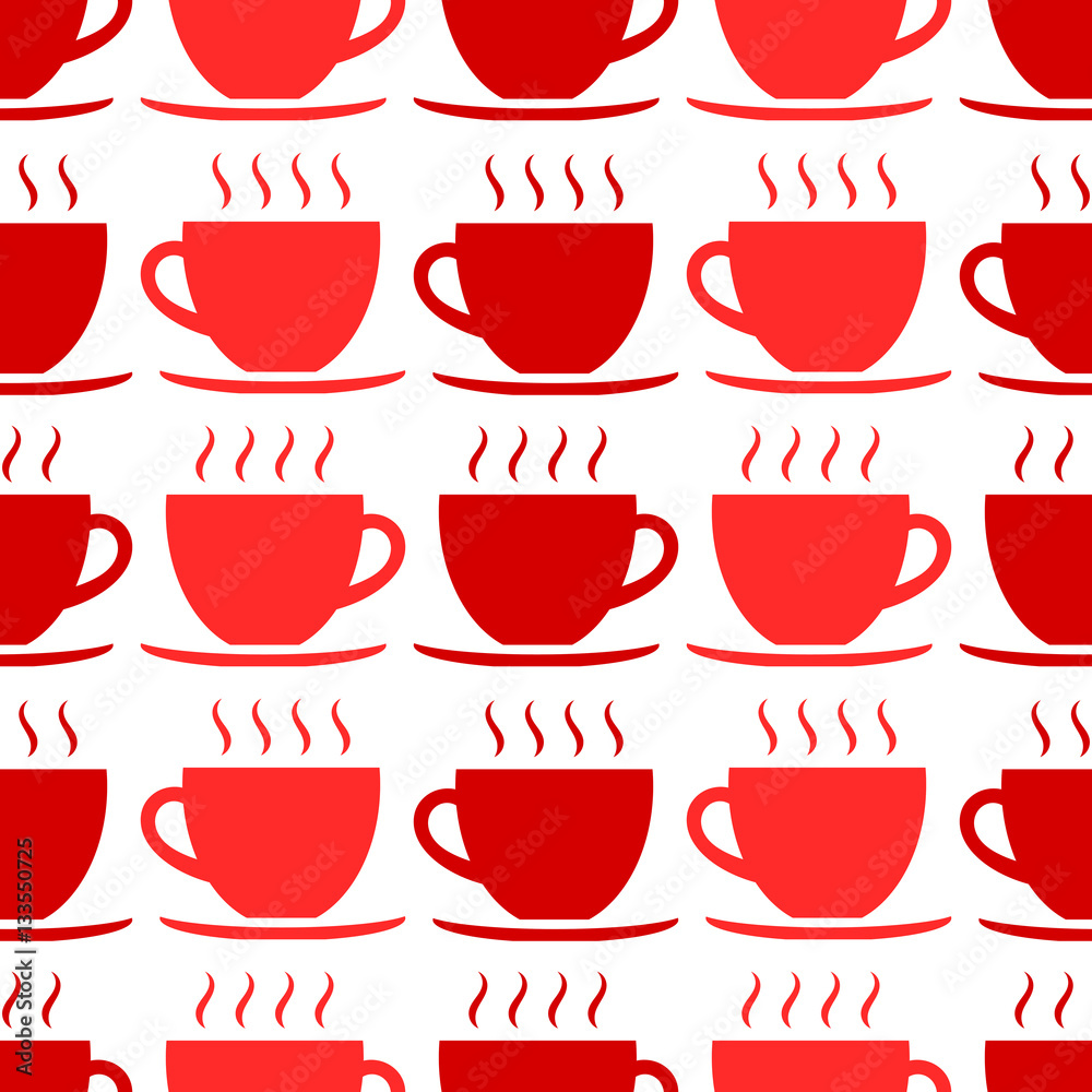 Red cups seamless pattern Stock Vector | Adobe Stock