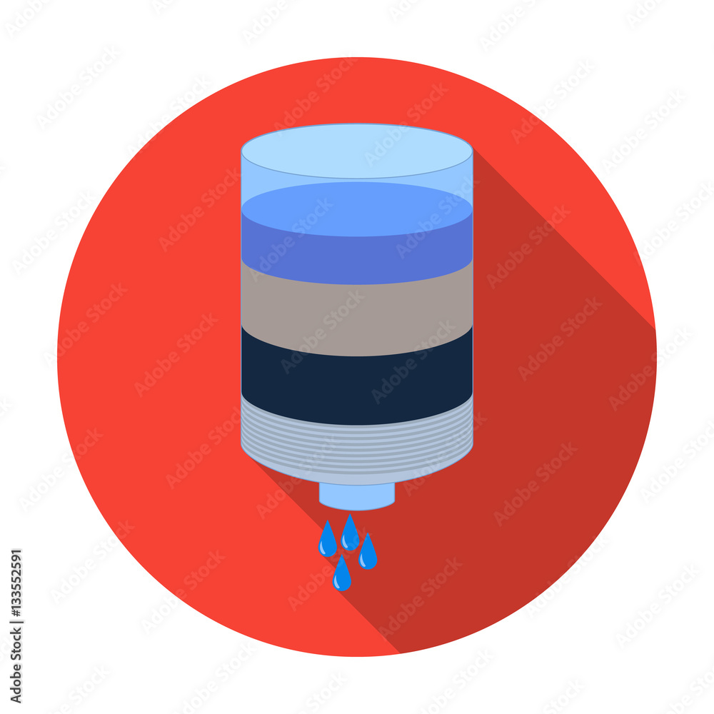 Water filter cartridge icon in flat style isolated on white background ...