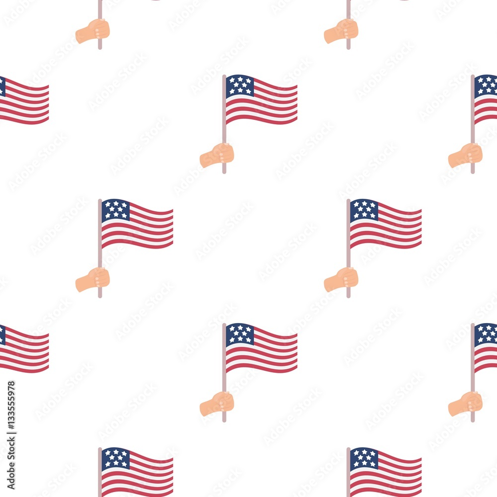 American flag icon in cartoon style isolated on white background ...