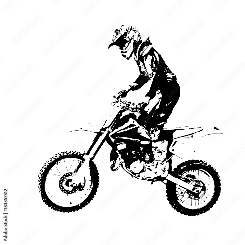 Rider participates motocross championship. Vector illustration Stock ...