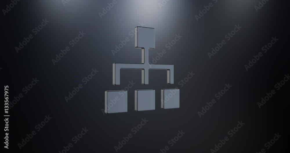 Animated Hierarchy Network Black 3d Icon Loop Modules for edit with ...