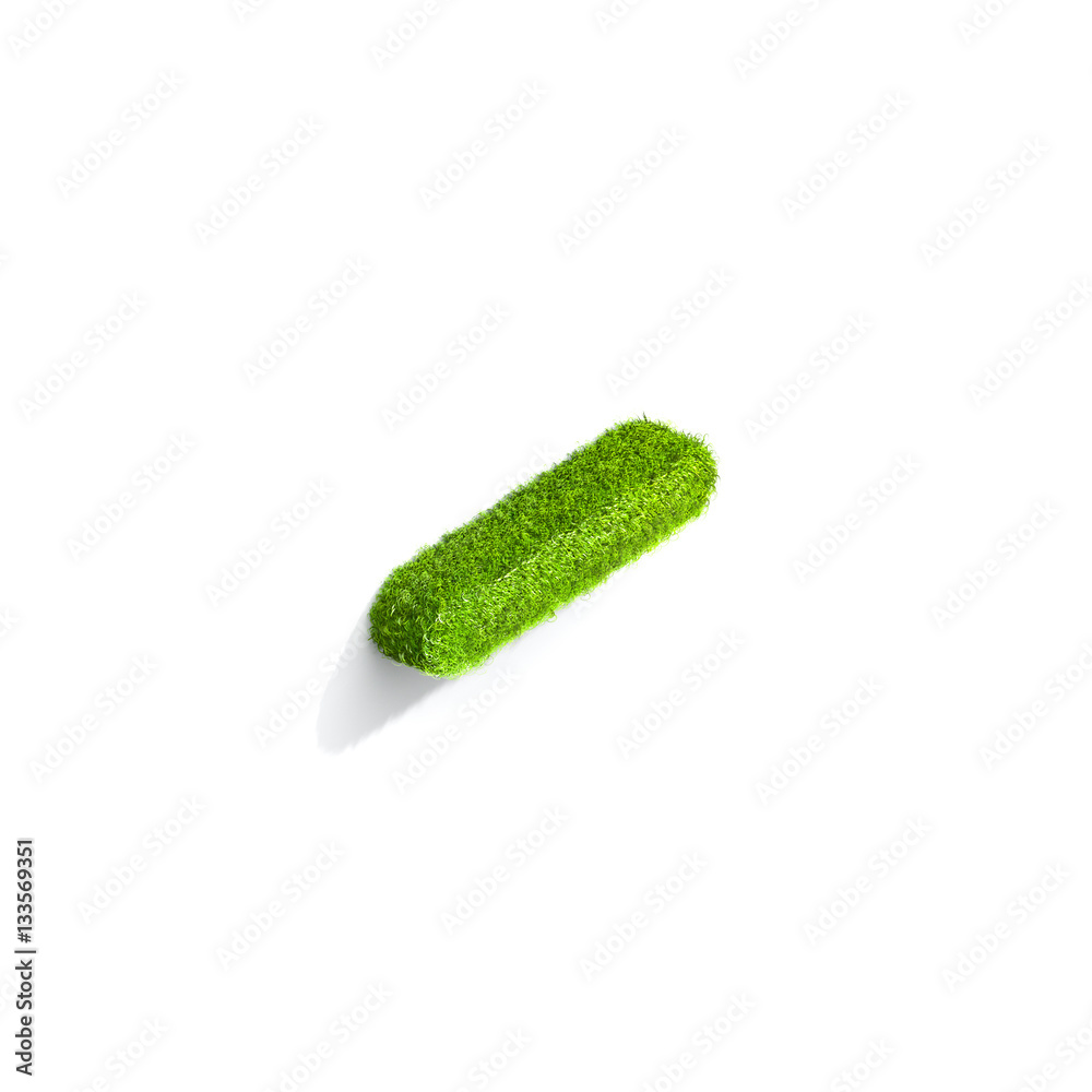 Grass underscore punctuation mark from isometric angle with shadow on ...