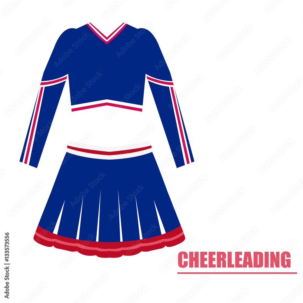 Isolated cheerleading uniform on a white background, Vector ...