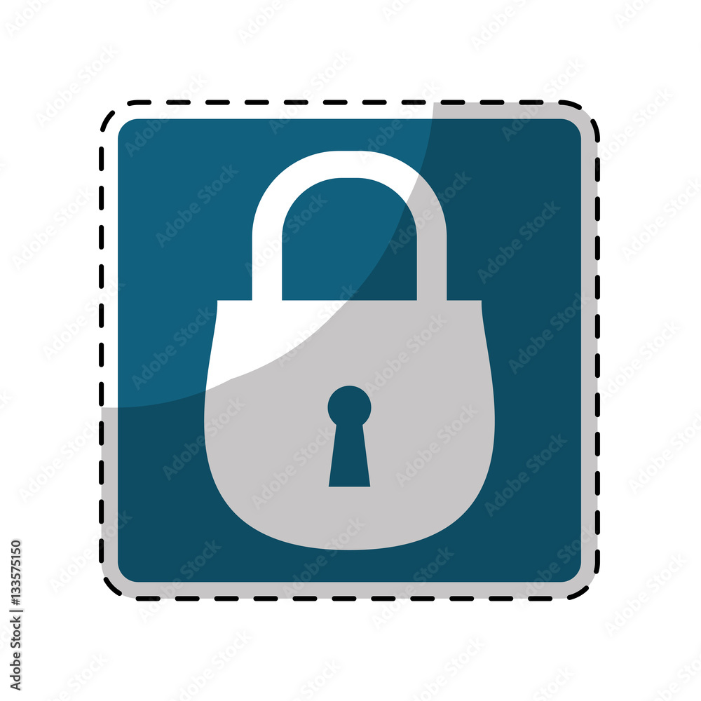 safety lock pictogram image vector illustration design Stock Vector ...