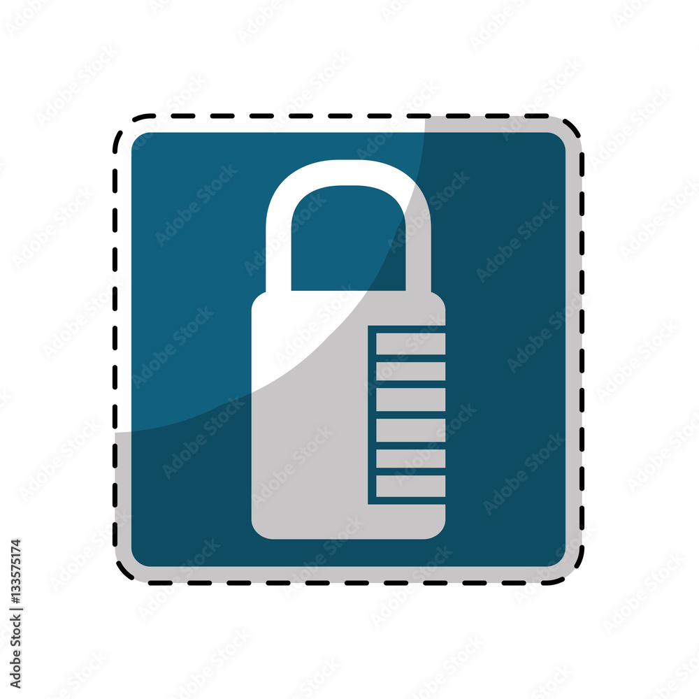 safety lock pictogram image vector illustration design Stock Vector ...