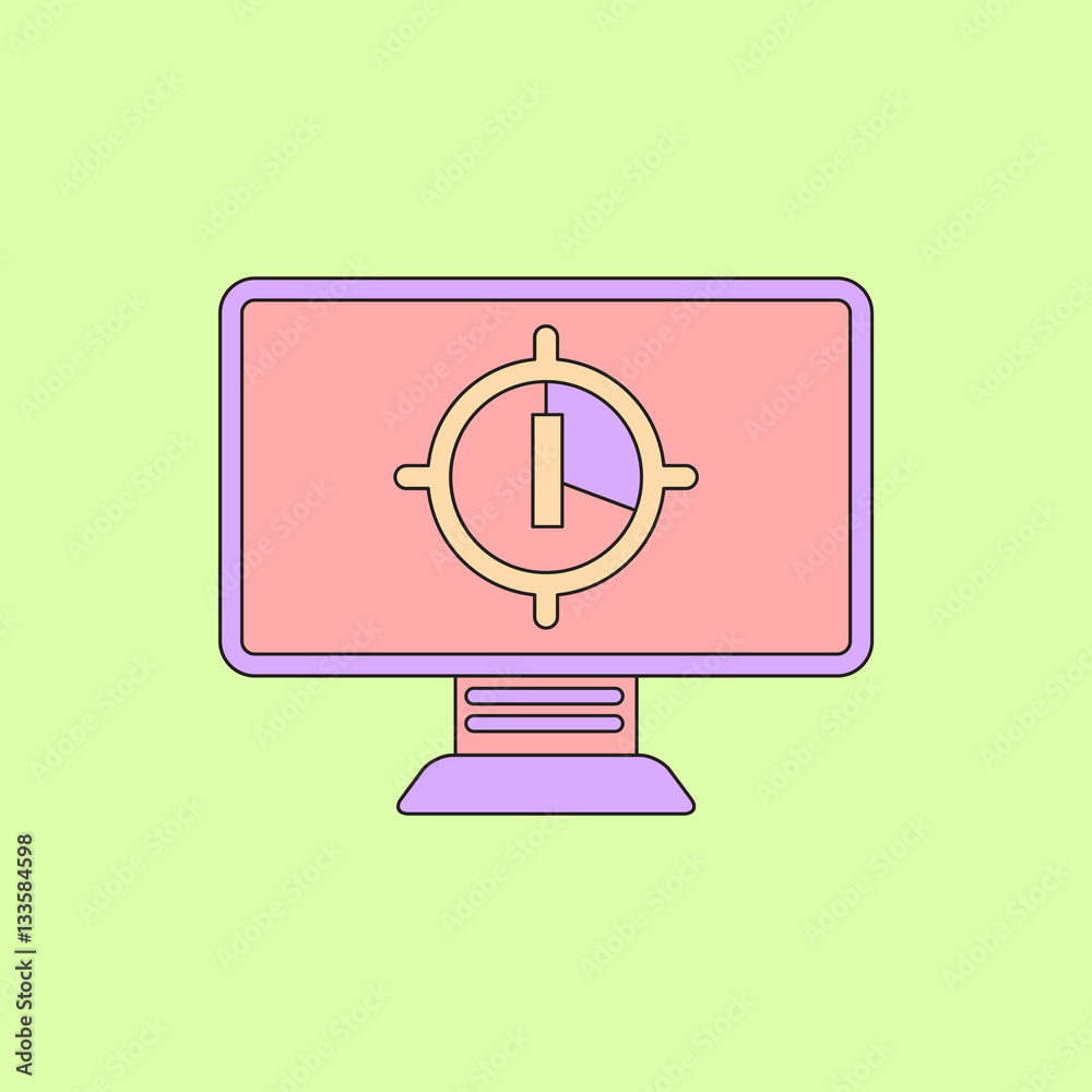 Vector illustration in flat style Screen Countdown Number One Stock ...