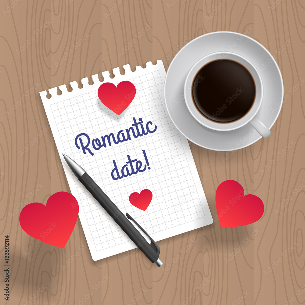 Quote: Romantic date. Romance message for poster, card and print ...