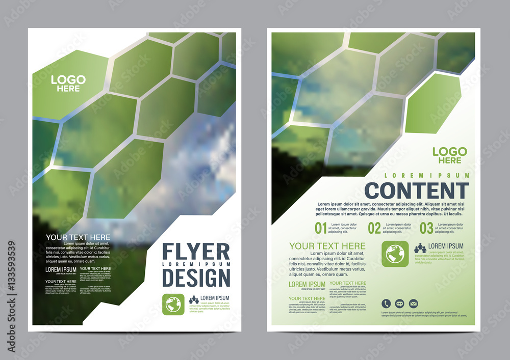 Greenery Brochure Layout design template. Annual Report Flyer Leaflet ...
