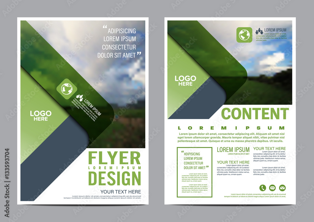 Greenery Brochure Layout design template. Annual Report Flyer Leaflet ...