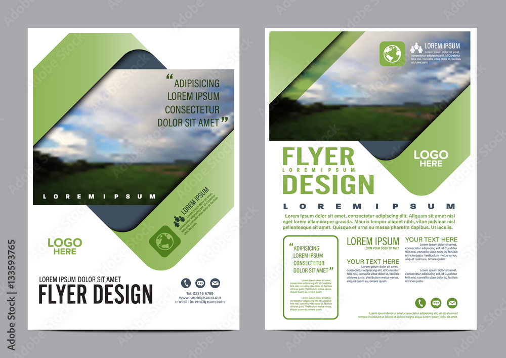 Greenery Brochure Layout design template. Annual Report Flyer Leaflet ...