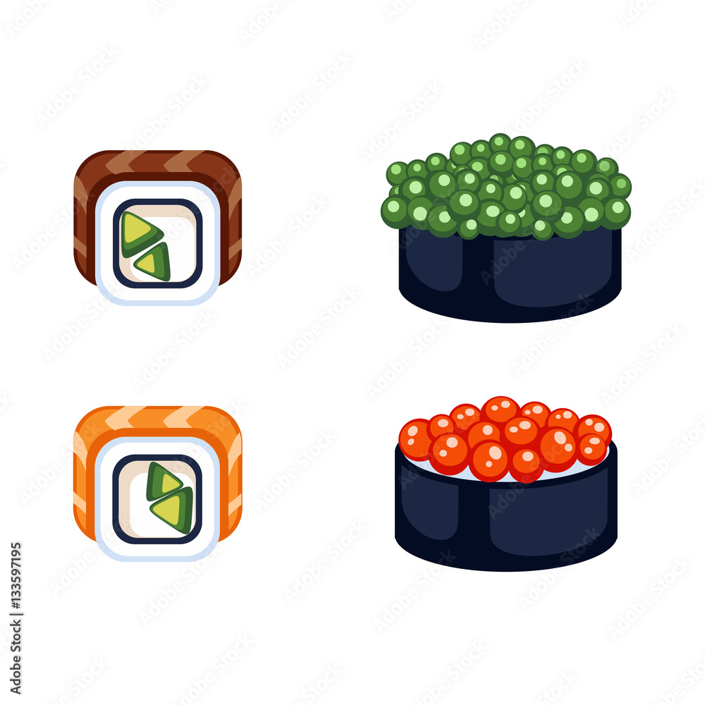 Sushi food vector illustration. Stock Vector | Adobe Stock