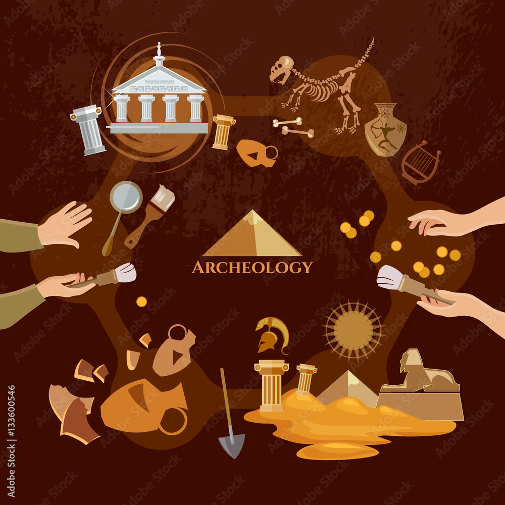 Photo & Art Print Archaeological excavation ancient artifacts, Matrioshka