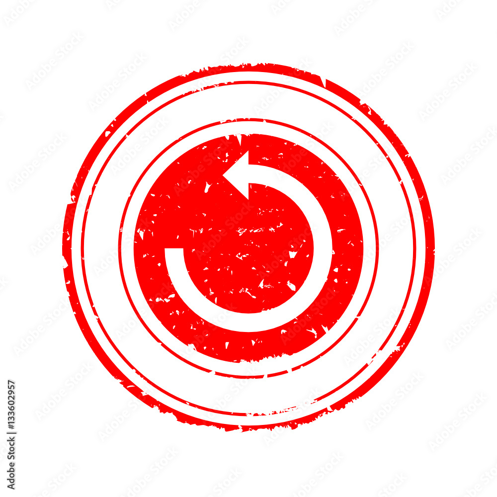 Scratched red round stamp with arrows in a circle - vector svg Stock ...