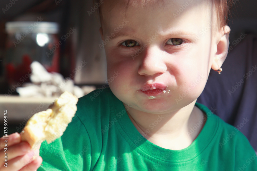 little baby girl is hungry Stock Photo | Adobe Stock