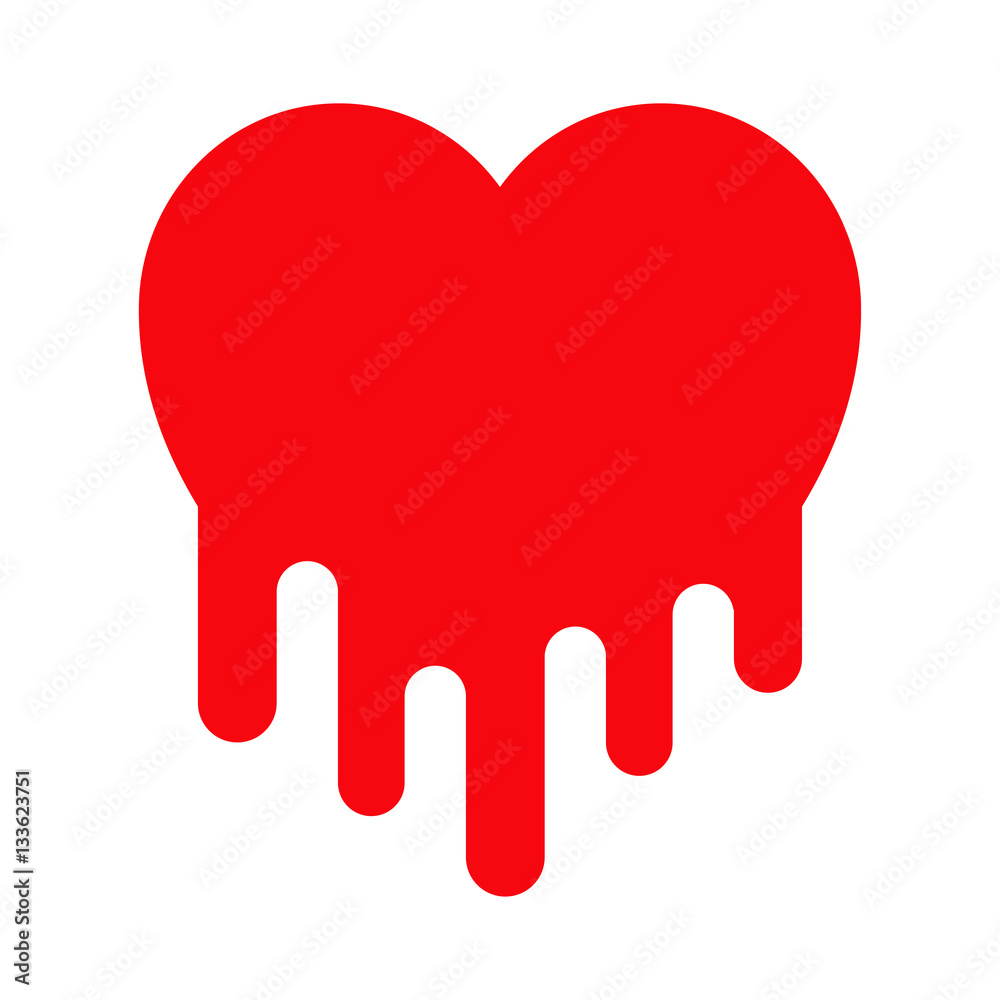 Icono plano corazon goteando color en fondo blanco Stock Vector | Adobe ...
