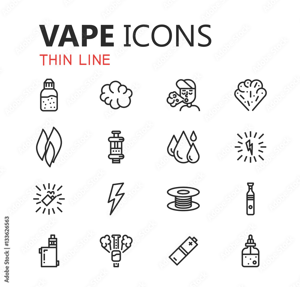 Simple modern set of vape icons. Premium symbol collection. Vector ...