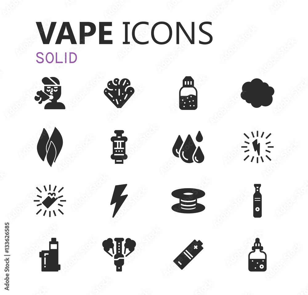 Simple modern set of vape icons. Premium symbol collection. Vector ...
