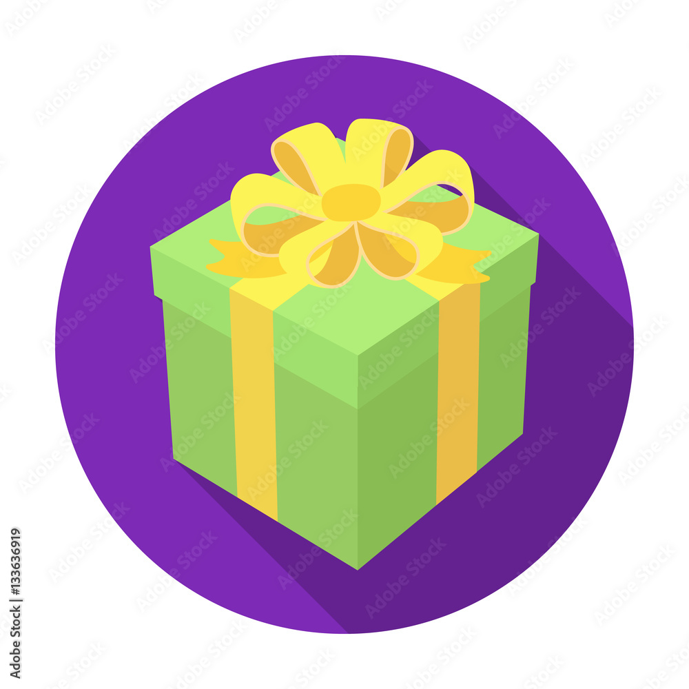 Gift icon in flat style isolated on white background. Charity and ...