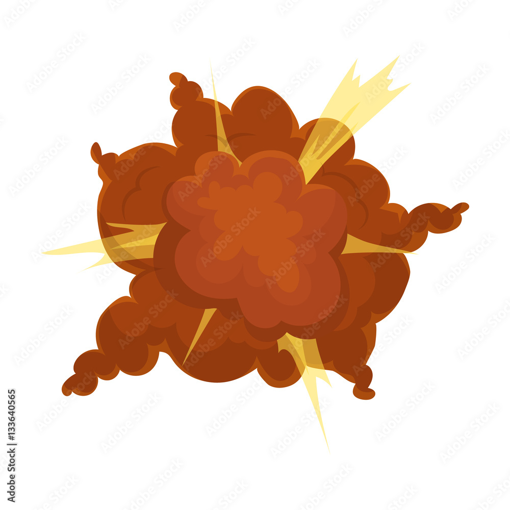 Explosion icon in cartoon style isolated on white background ...