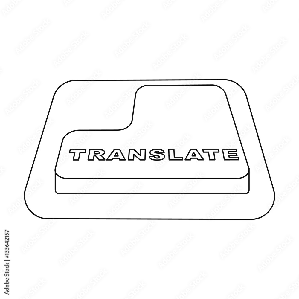 Translate button icon in outline style isolated on white background ...