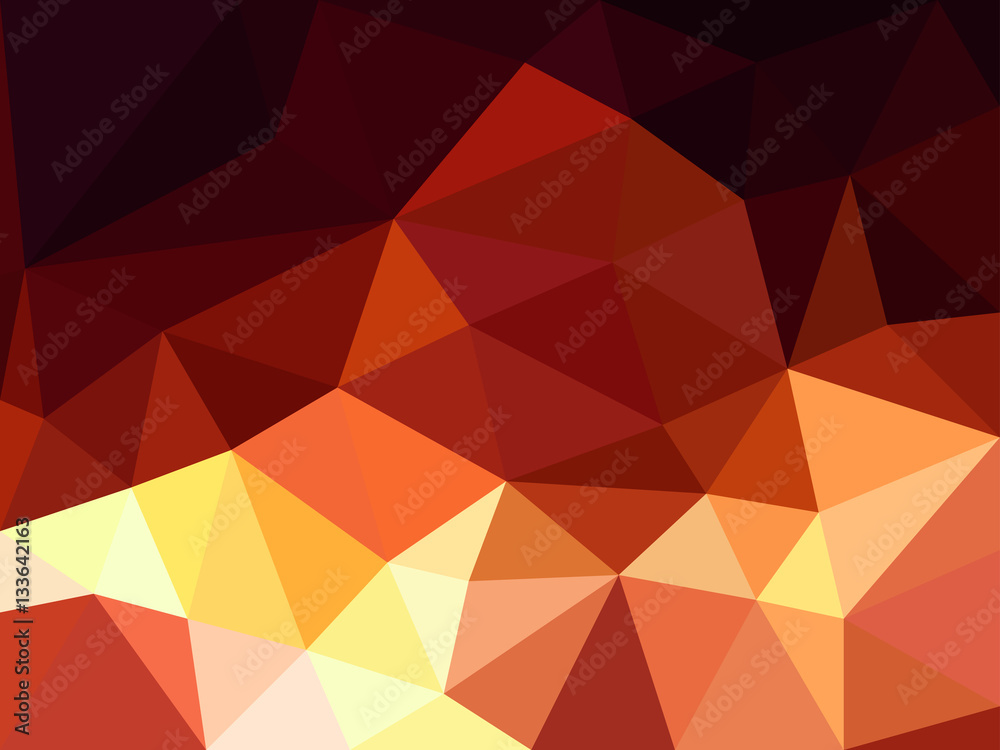 Geometric low poly graphic abstract background. Fire triangle vector ...