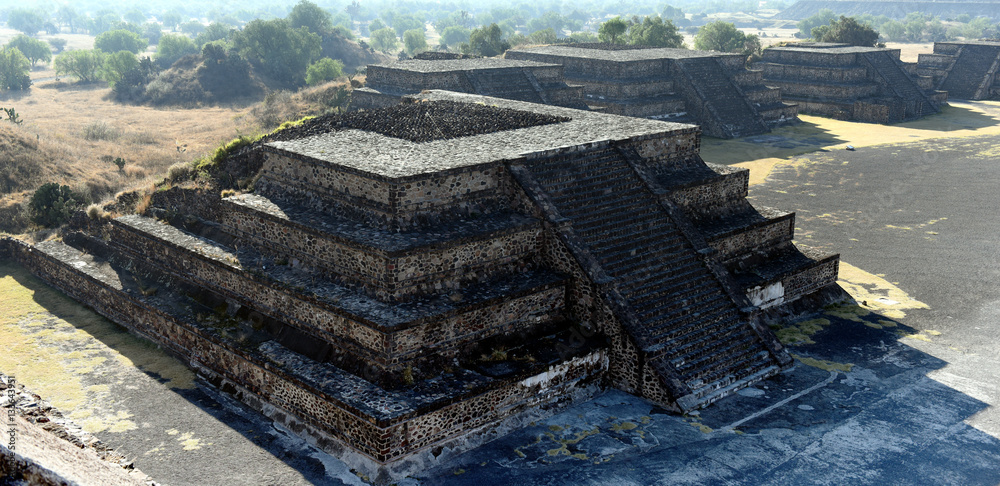 Stockfoto Talud Tablero Platforms Along Avenue of the Dead, site of ...