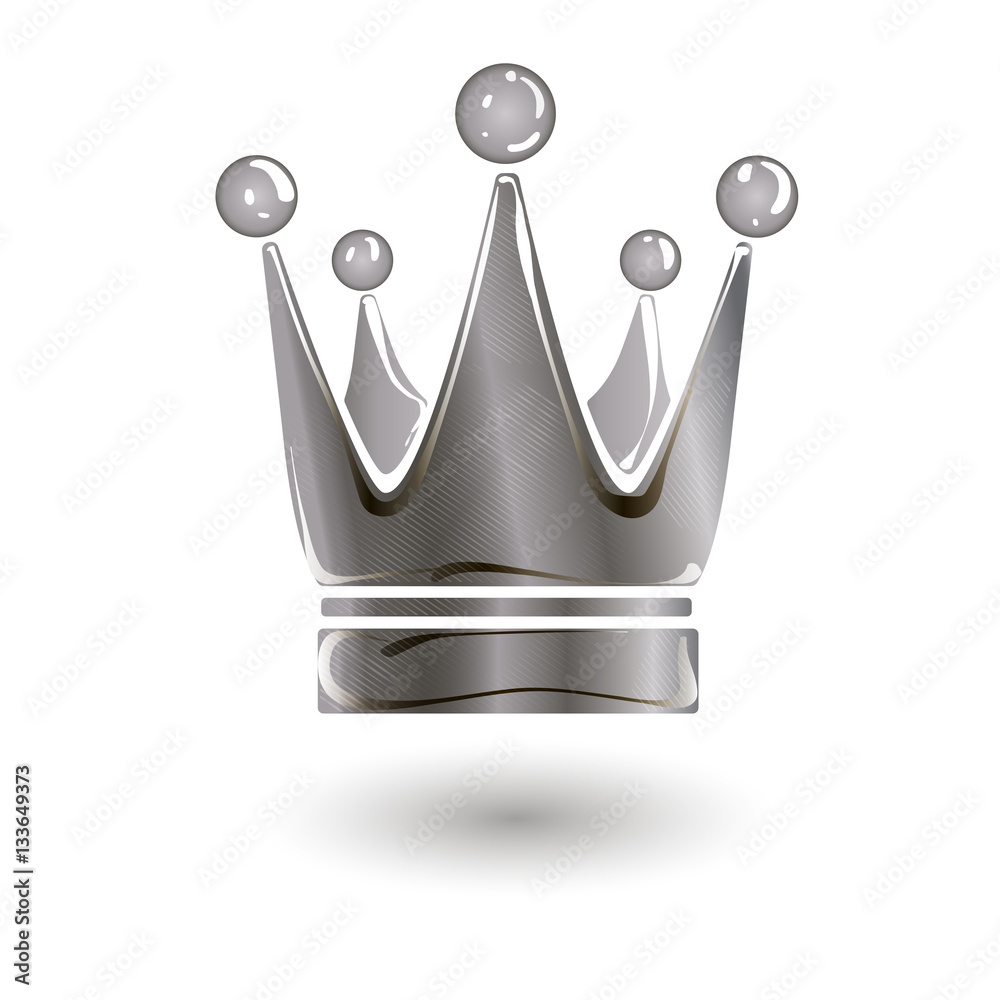 Isolated Silver steel metal, chrome crown, etching eps 10 Stock Vector ...