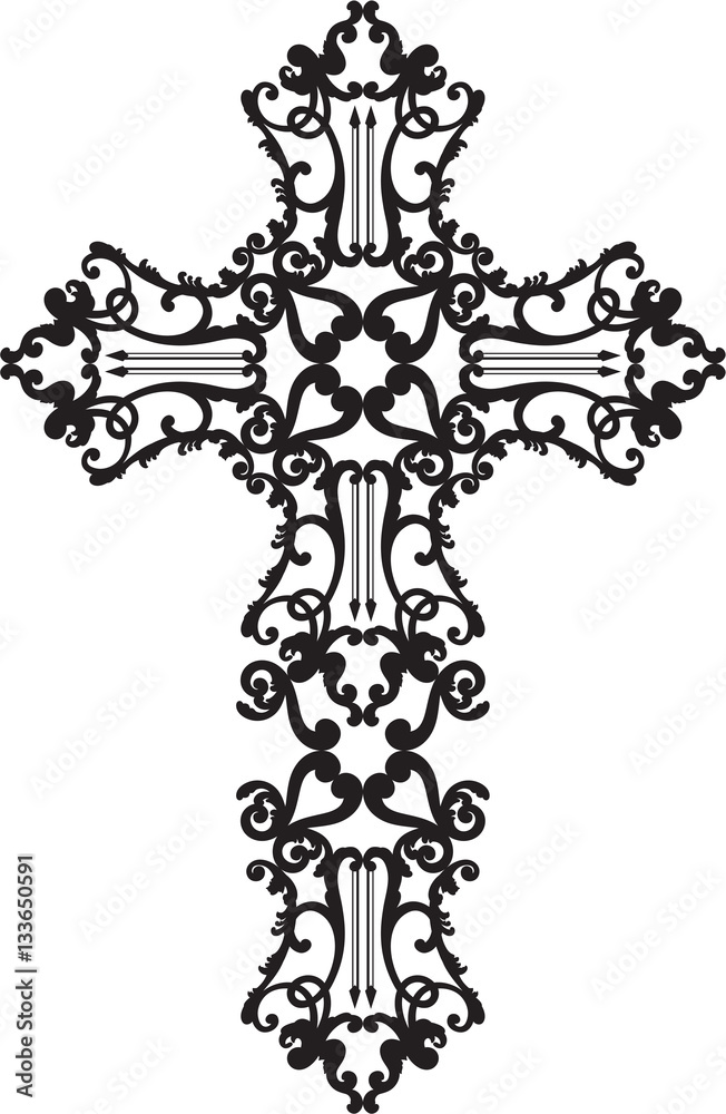 Ornate cross Stock Vector | Adobe Stock