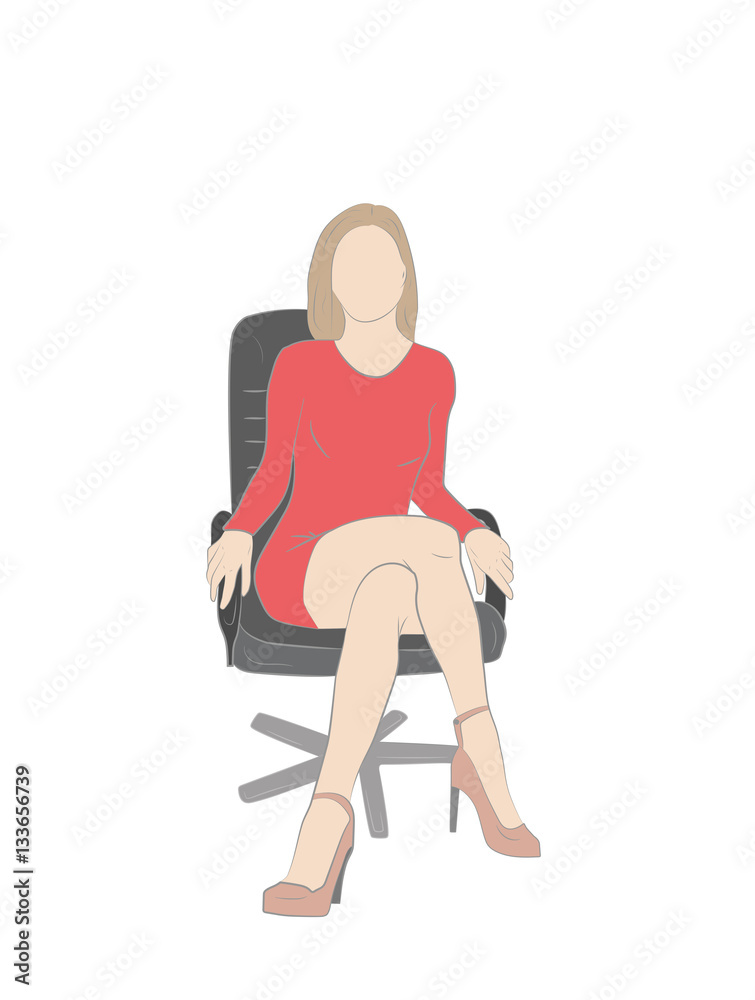 business woman sitting on a chair. vector illustration. Stock Vector ...