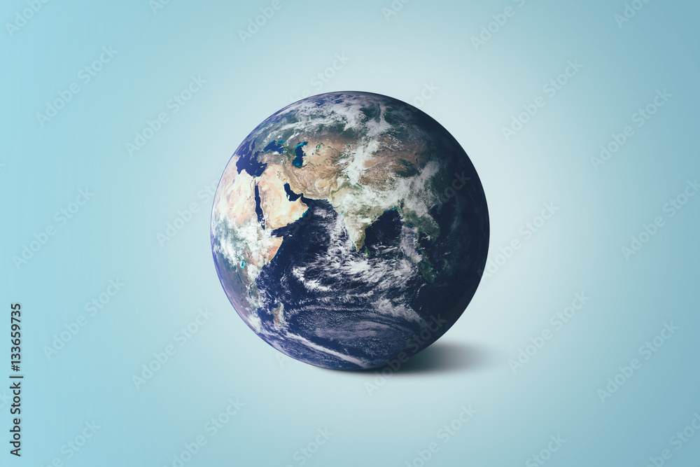 Beautiful Earth on Blue Background - World Environment Day concept ...