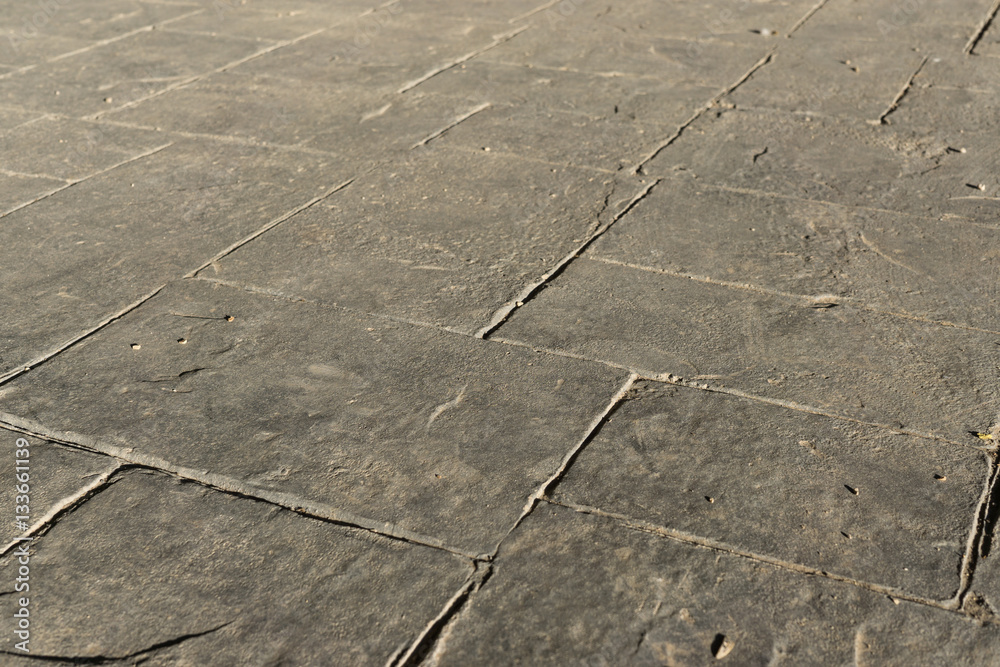 Gray stamped concrete slate seamless texture pattern, pavement outdoor ...