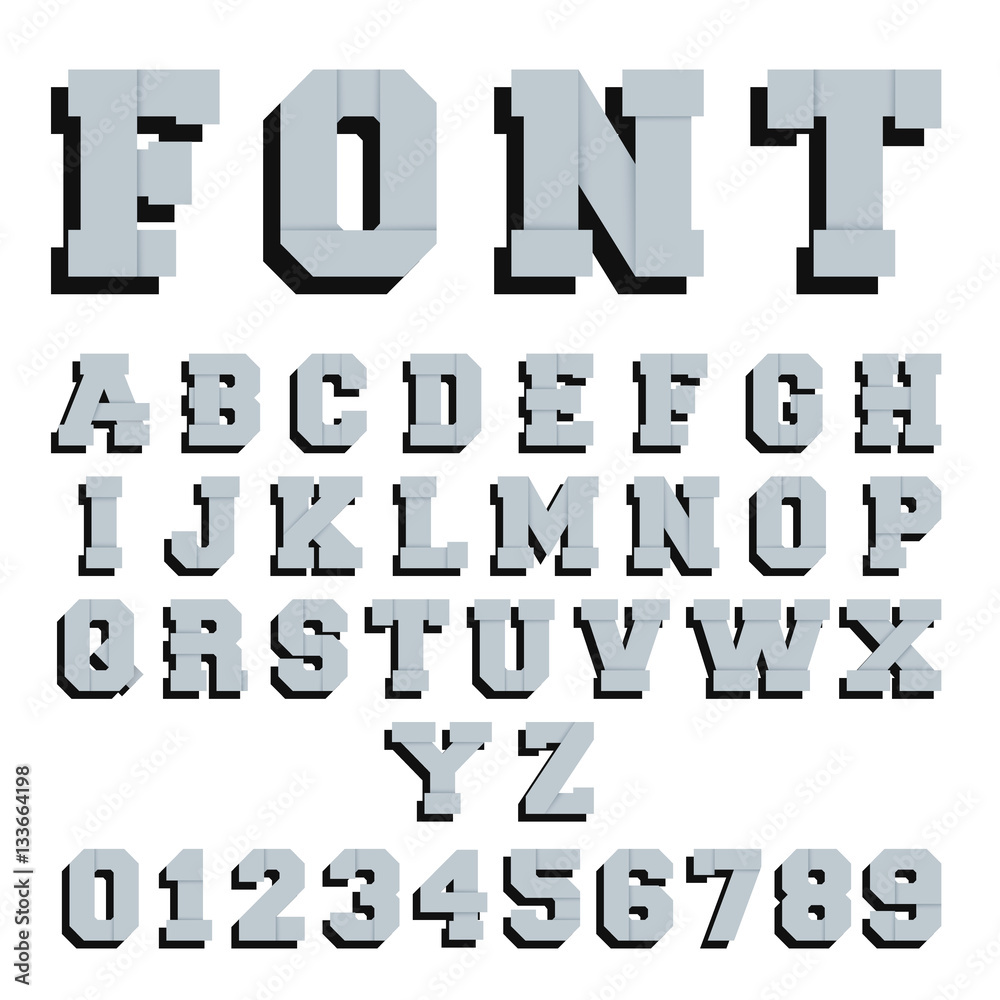 Paper font alphabet Stock Vector | Adobe Stock