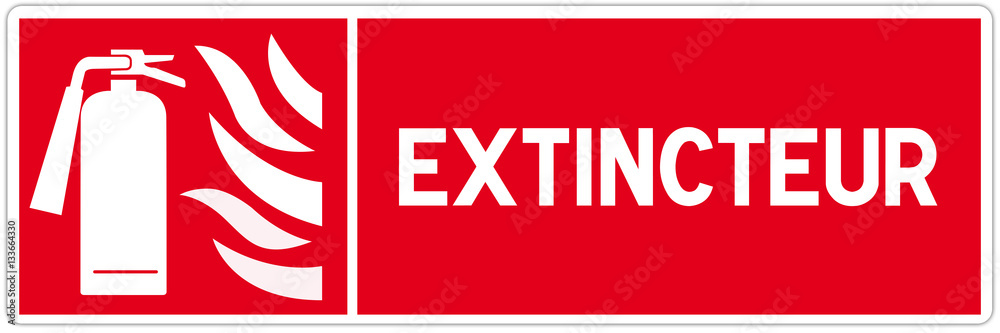 Panneau de signalisation : extincteur Stock Illustration | Adobe Stock