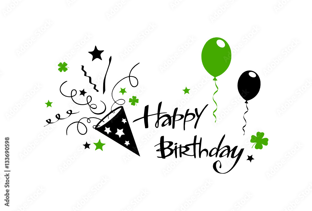 Happy Birthday Clover vector de Stock | Adobe Stock