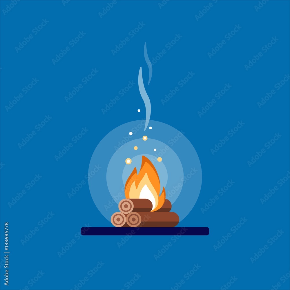 Campfire vector illustration. Stock Vector | Adobe Stock