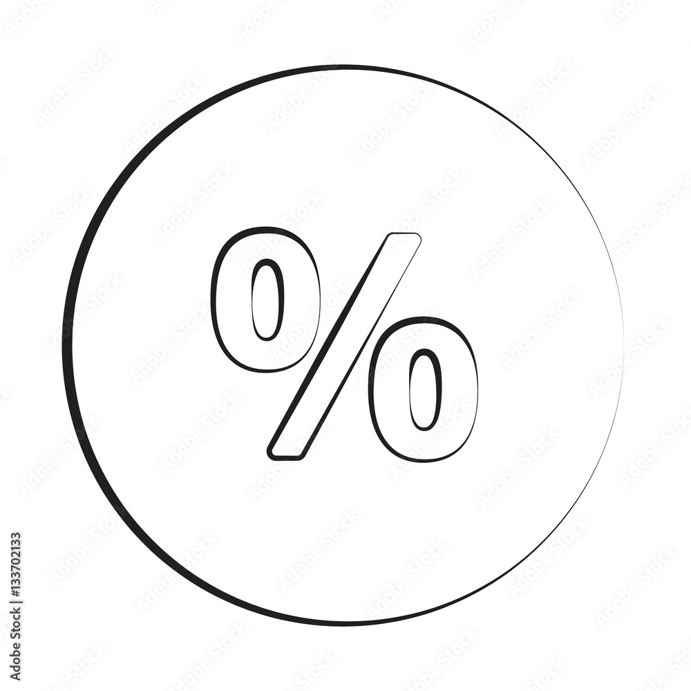 Black ink style Percentage icon with circle Stock Vector | Adobe Stock