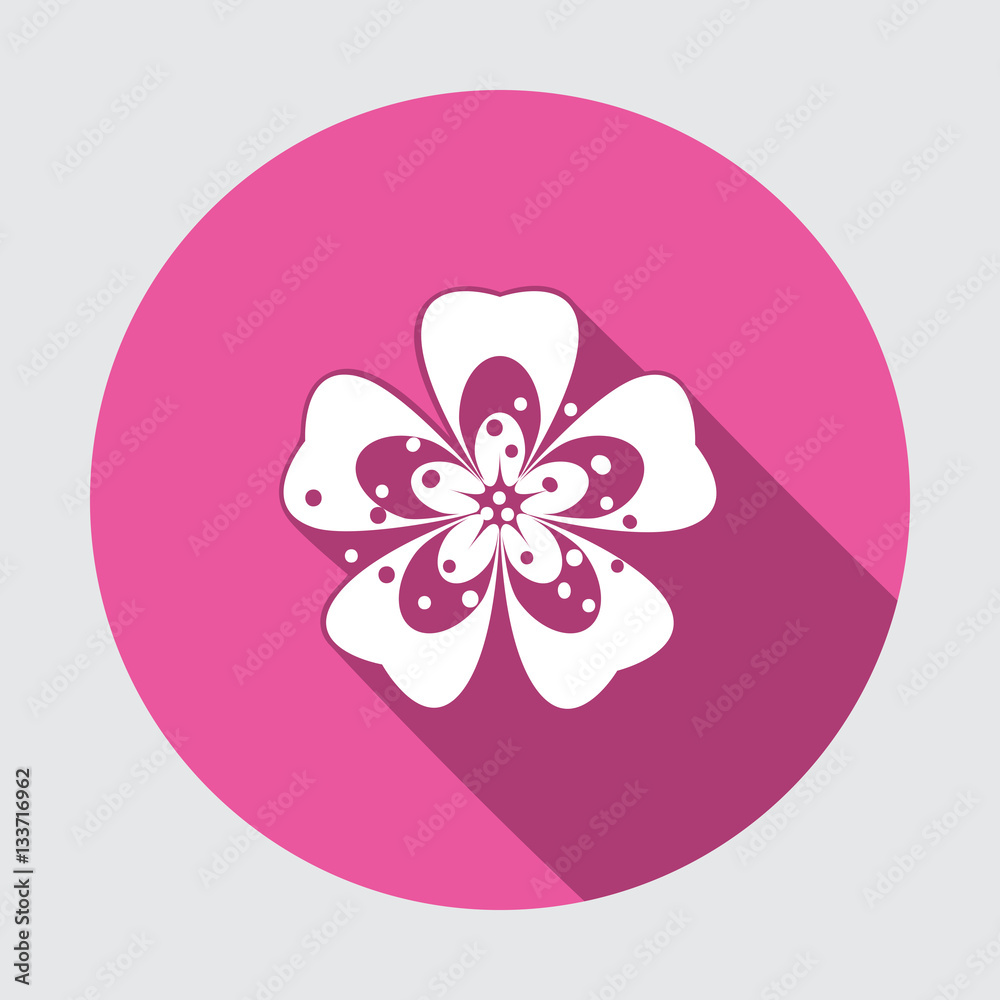 Primula flower icons. Spring flowers. Floral symbol. Round blue flat ...