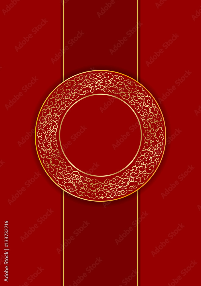 Traditional Chinese Greeting Card Template, Auspicious Clouds Stock ...