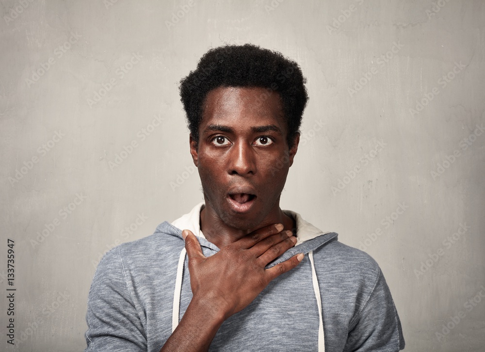 Scared black man face. Stock Photo | Adobe Stock