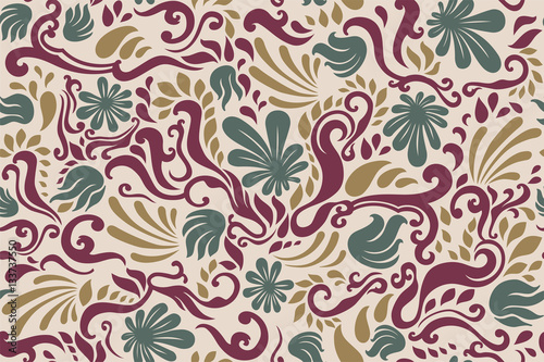 FLORAL PATTERN wall mural wallpaper | Muraledesign.com