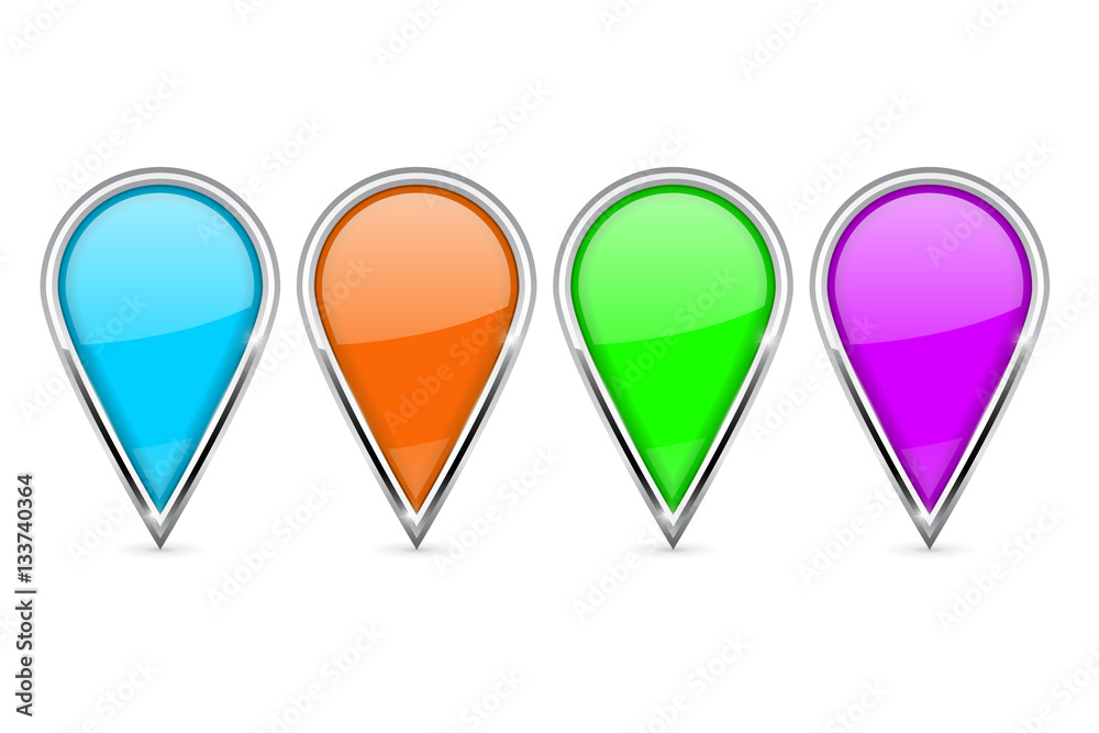 Location pin. Colored icons set Stock Vector | Adobe Stock