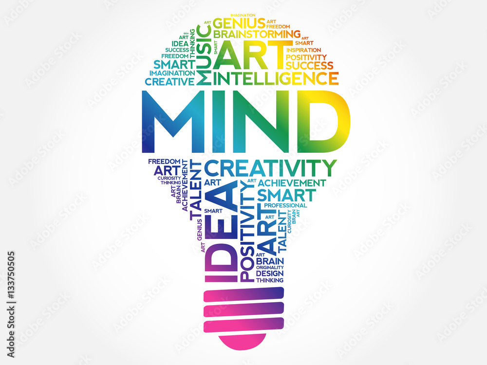 MIND bulb word cloud collage, concept background Stock Vector | Adobe Stock