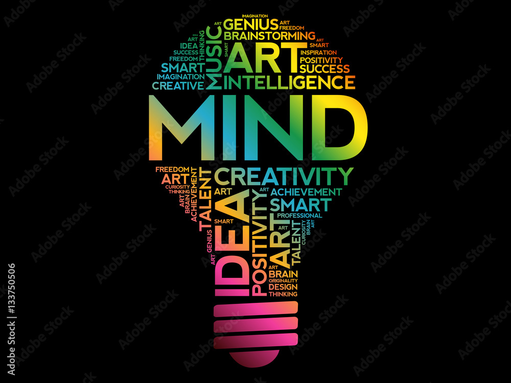 MIND bulb word cloud collage, concept background Stock Vector | Adobe Stock