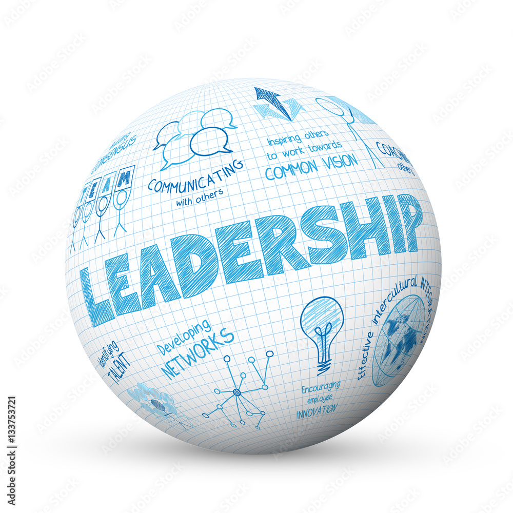 LEADERSHIP Vector Sketch Notes on spherical icon Stock Vector | Adobe Stock